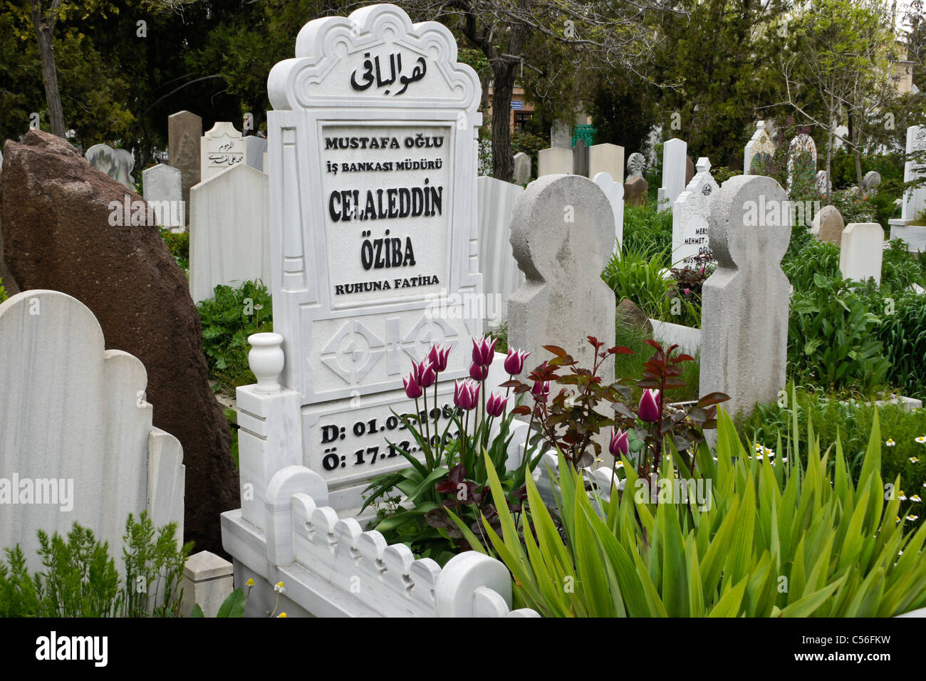 Ucler Mezarligi Muslim cemetery, Konya, Turkey Stock Photo - Alamy