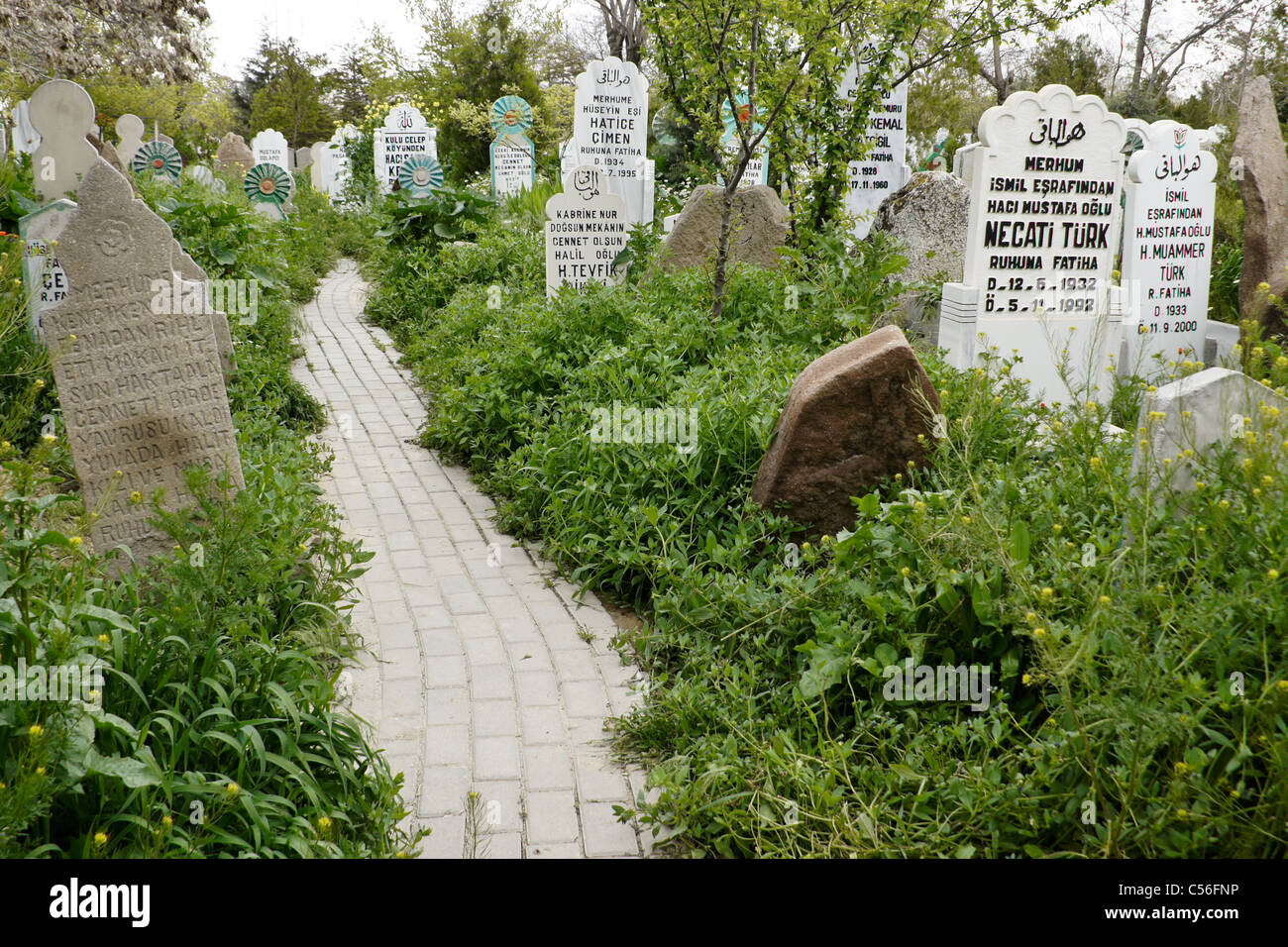Ucler Mezarligi Muslim cemetery, Konya, Turkey Stock Photo - Alamy