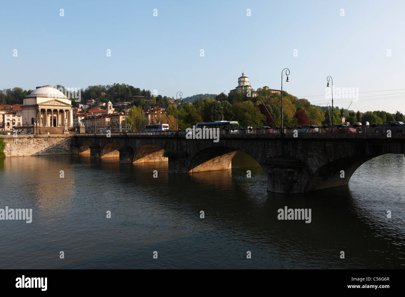 View of Po river at sunset, Turin, Italy, Europe Stock Photo - Alamy