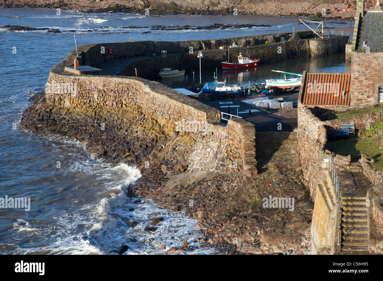 Crail harbour on a sunny summers day Stock Photo - Alamy