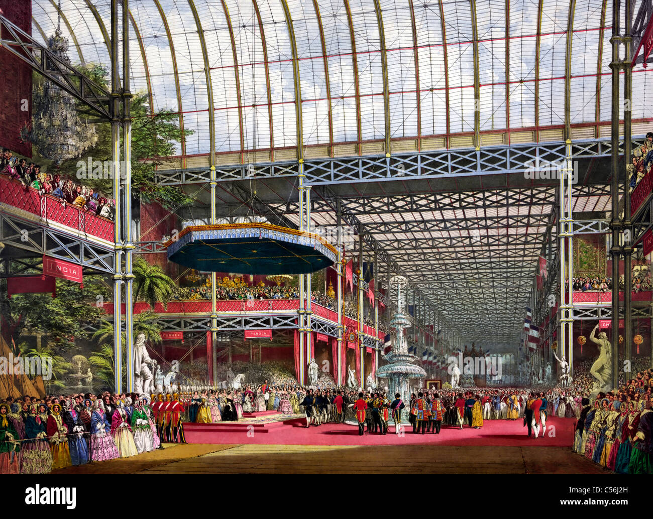 The great industrial exhibition of 1851. The inauguration Stock Photo ...