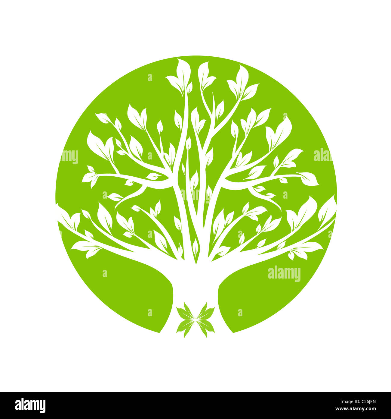 Abstract green art tree on white background Stock Photo - Alamy