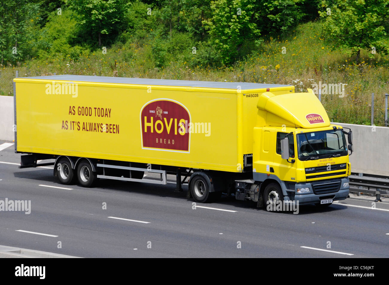 Hovis bread distribution lorry and trailer Stock Photo - Alamy