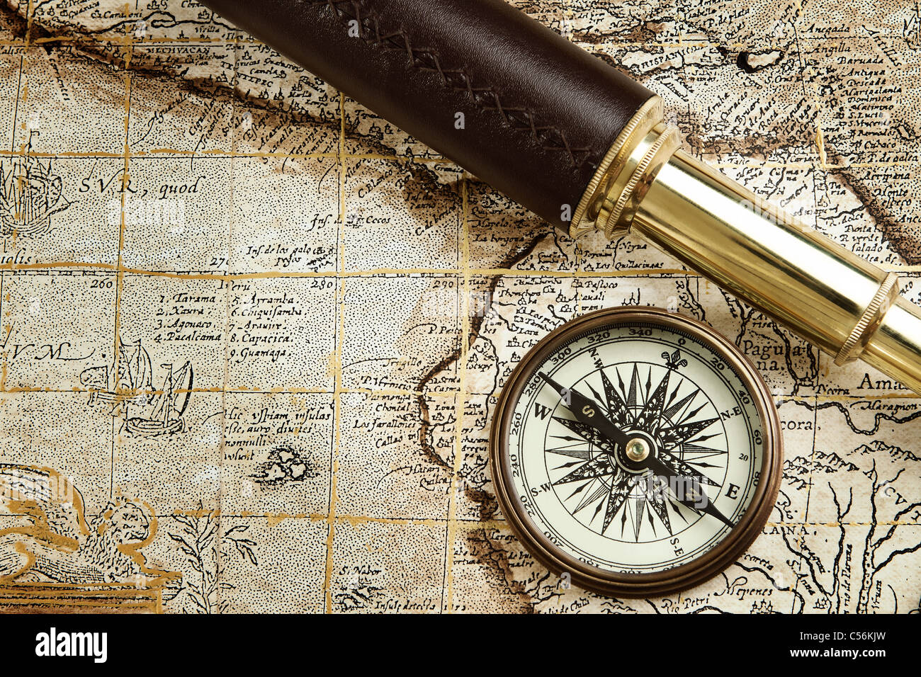 Vintage map antique map hi-res stock photography and images - Alamy