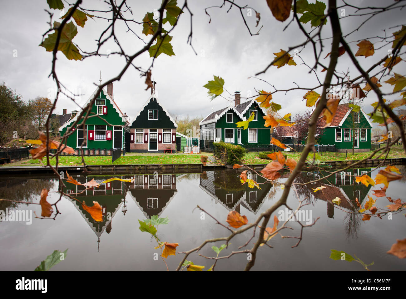 The Netherlands, Zaanse Schans, historic windmill complex and museum ...
