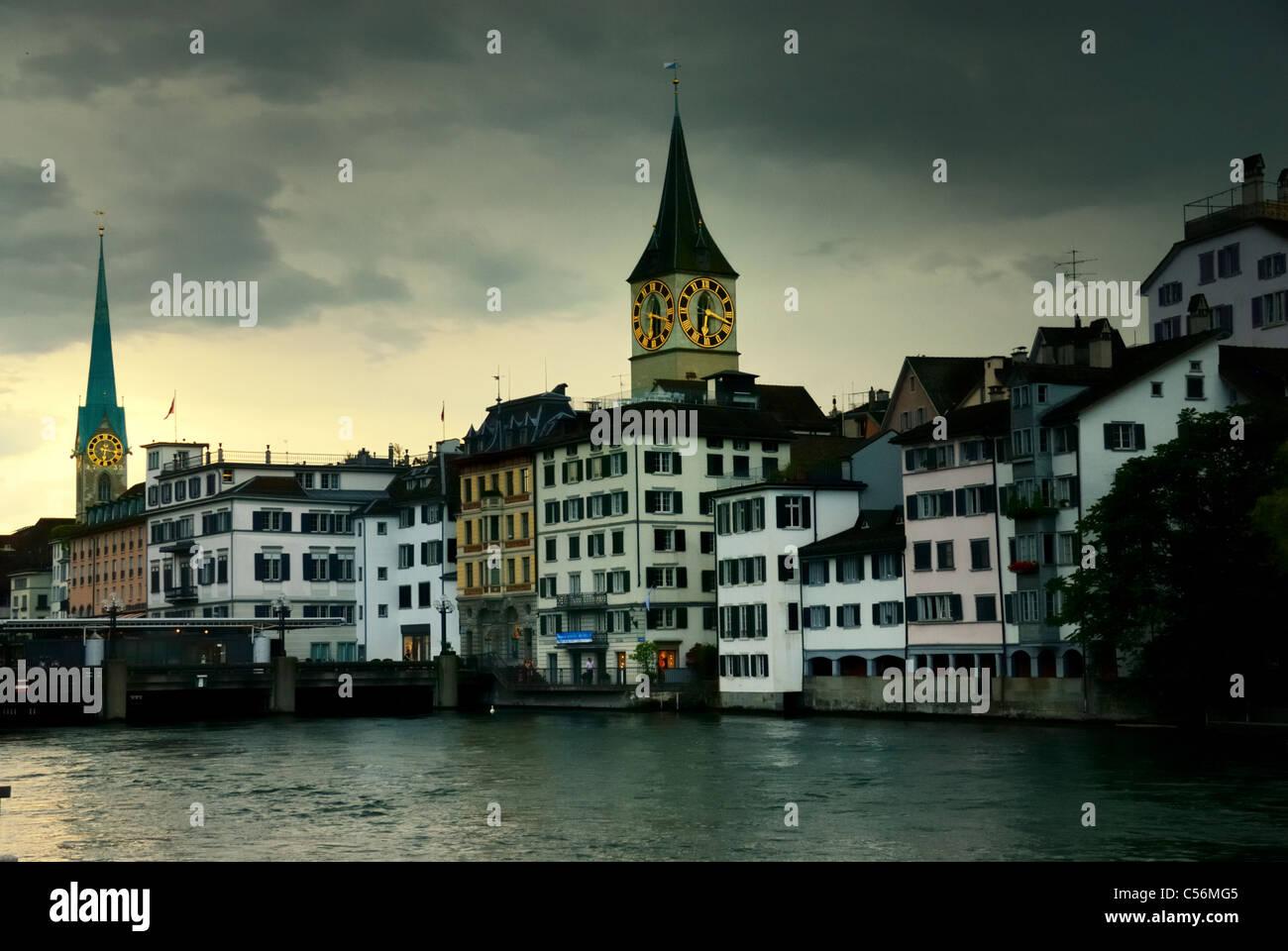 Zurich clock tower hi-res stock photography and images - Alamy