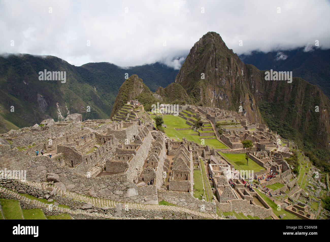 Wide angle view over Machu Picchu, Peru Stock Photo - Alamy