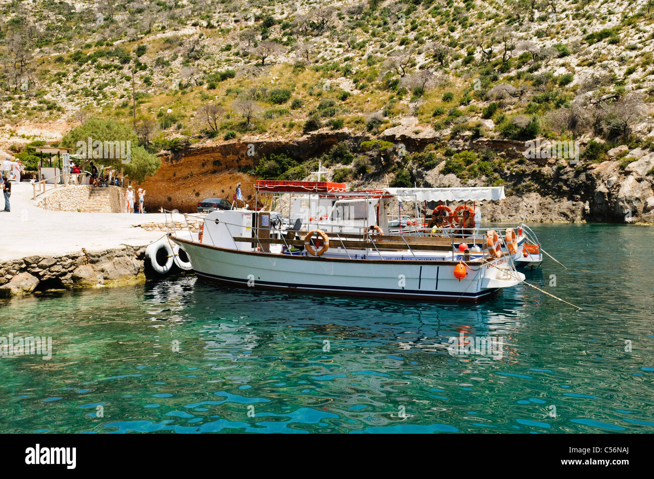 Boats at Porto Vromi, Zakynthos, Greece Stock Photo - Alamy