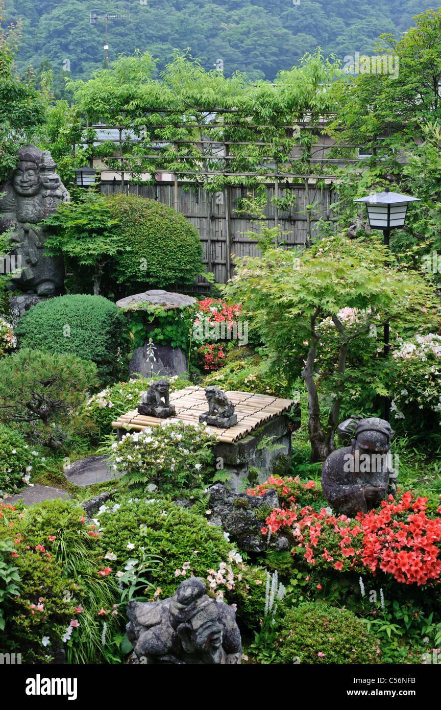The garden of the Takaiya yuba restaurant, Nikko, Tochigi pref, Japan ...