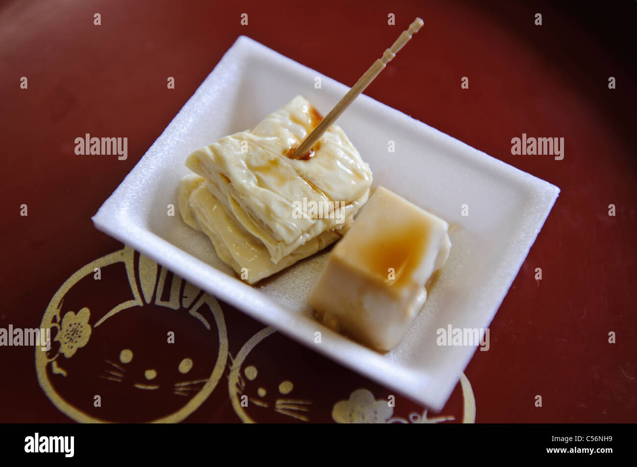 A sample of yuba in the Nikko Yuba shop, Nikko, Tochigi pref, Japan ...