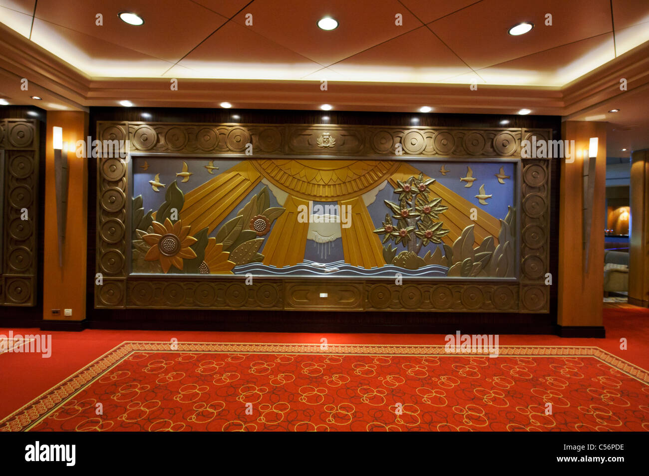 Bas relief of 'Summer' in the corridor leading to the Grand Lobby on ...