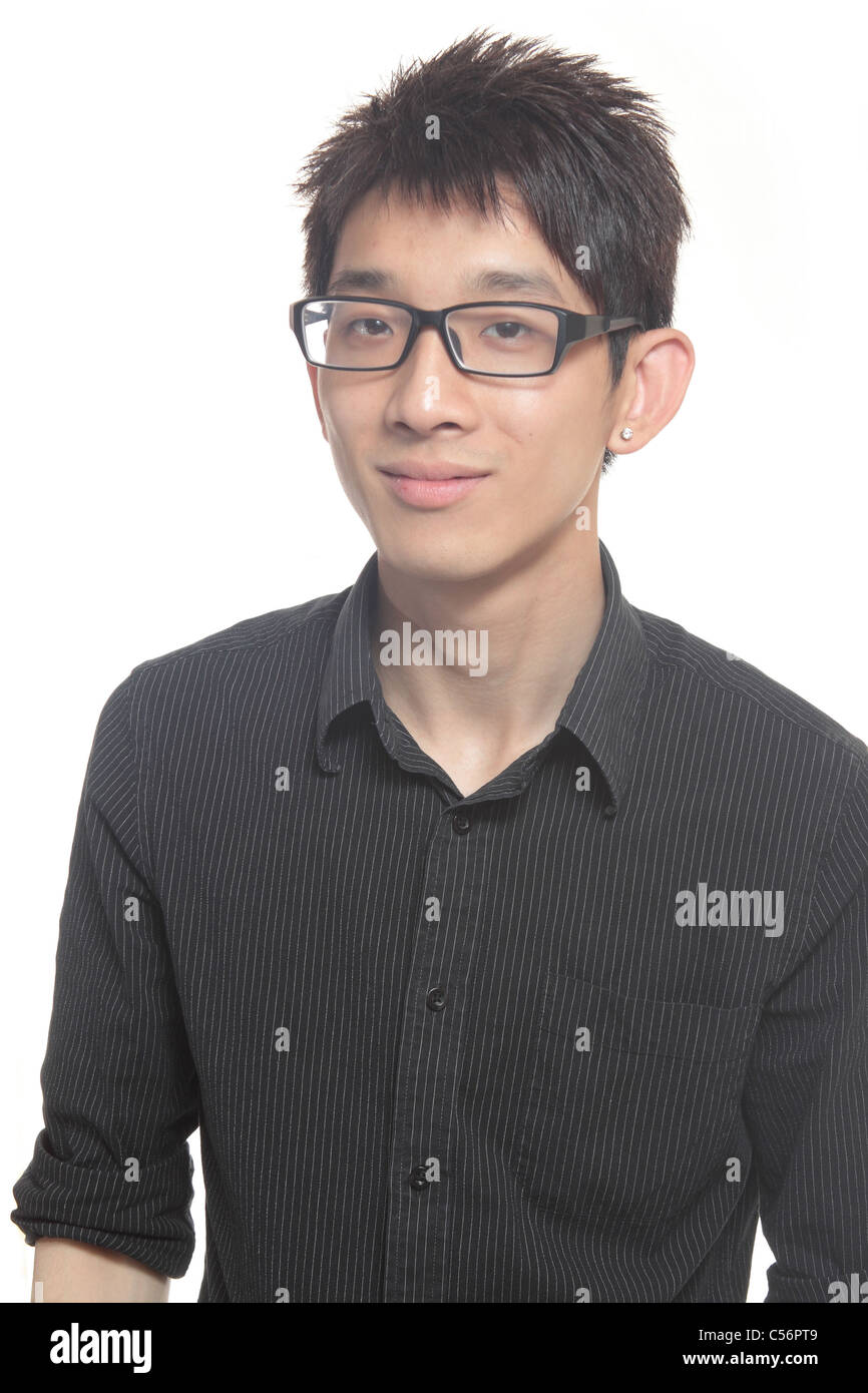 Chinese men face the camera smiling Stock Photo - Alamy