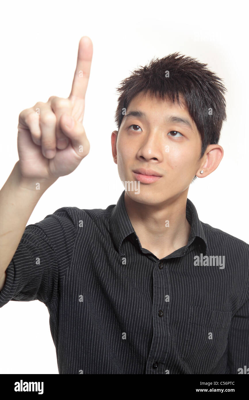 hand pointing is on the white bangkok Stock Photo - Alamy