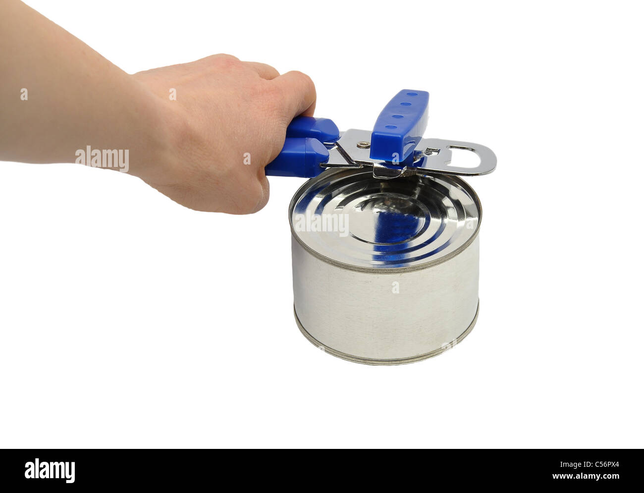 Hand tin opener opening can hi-res stock photography and images - Alamy