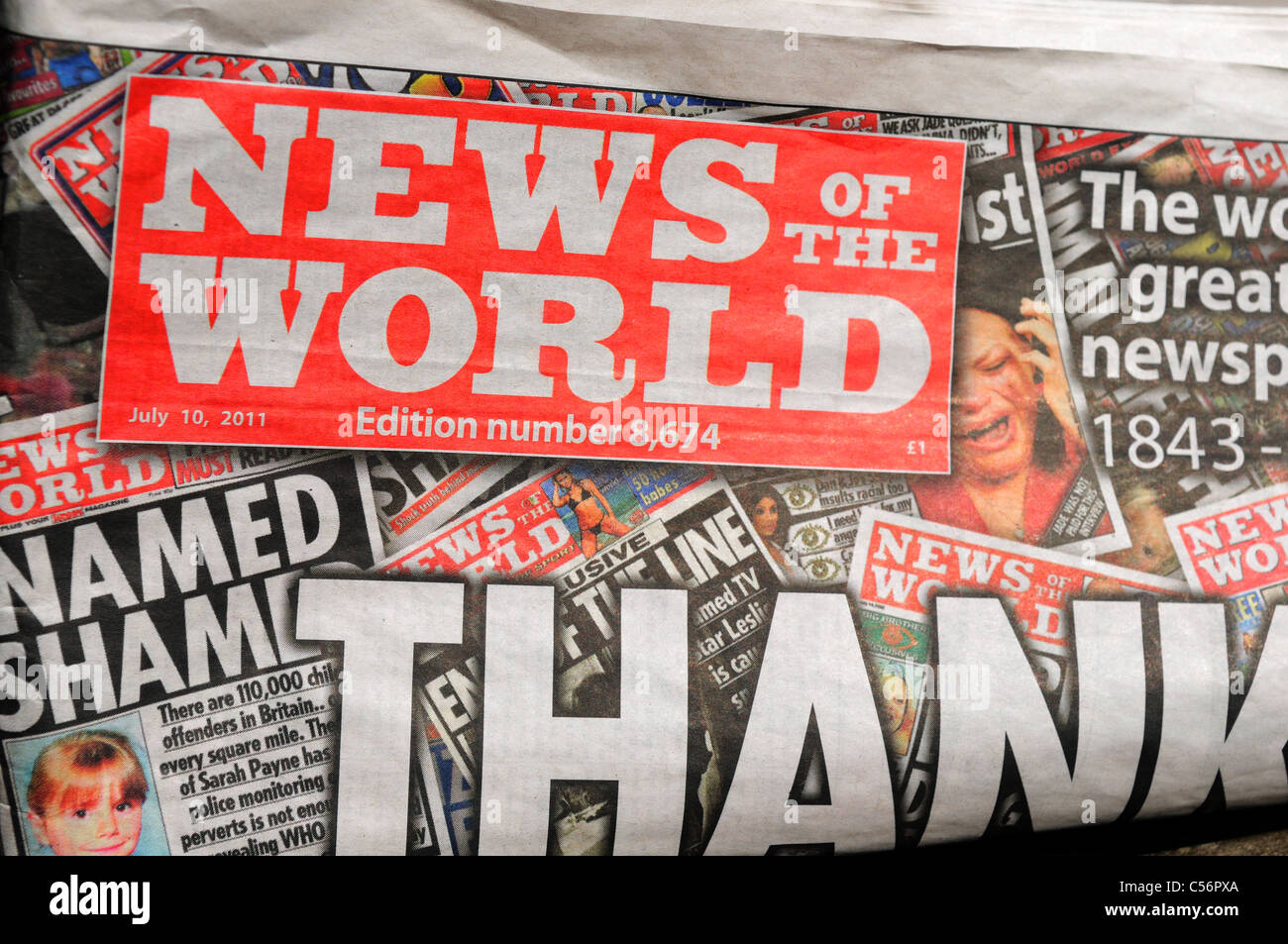 News of the World Sunday Newspaper Last Edition July 10 2011 Number ...