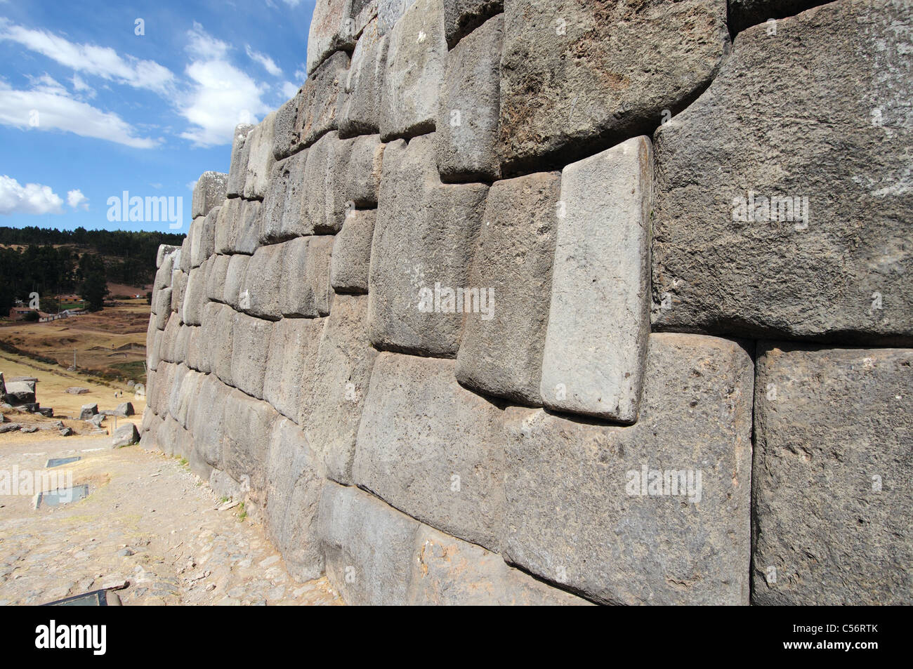 Old incan stone walls at Sacsayhauman near Cusco, Peru Stock Photo - Alamy