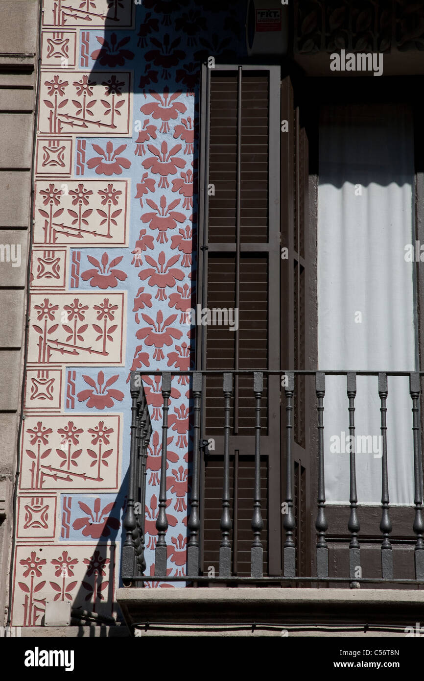 Tile Design Detail on Window in Barcelona, Catalonia, Spain Stock Photo ...
