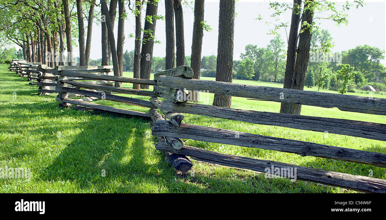 Cascading Split-Rail Fence Stock Photo - Alamy
