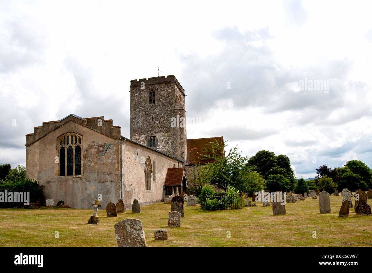 Church and churchyard at Cholsey; Kirche und Friedhof von Cholsey ...