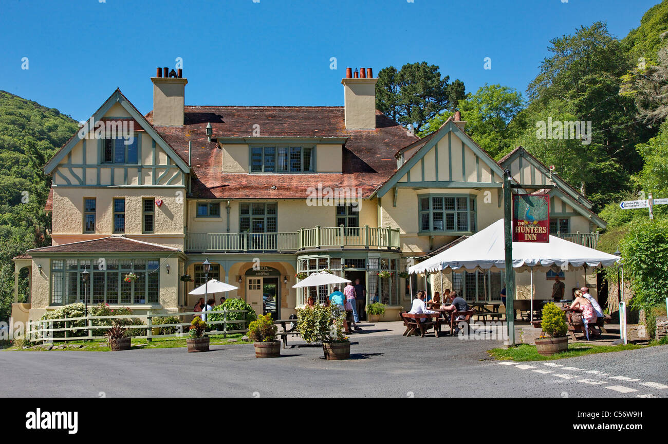 The Hunter's Inn at Heddon's Mouth Exmoor Devon on a hot summer day ...
