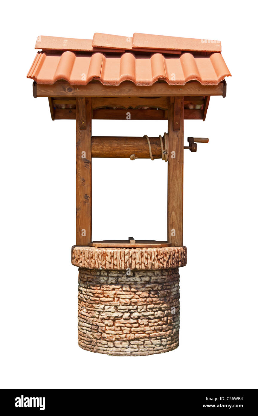 Draw well decorative. White isolated Stock Photo - Alamy