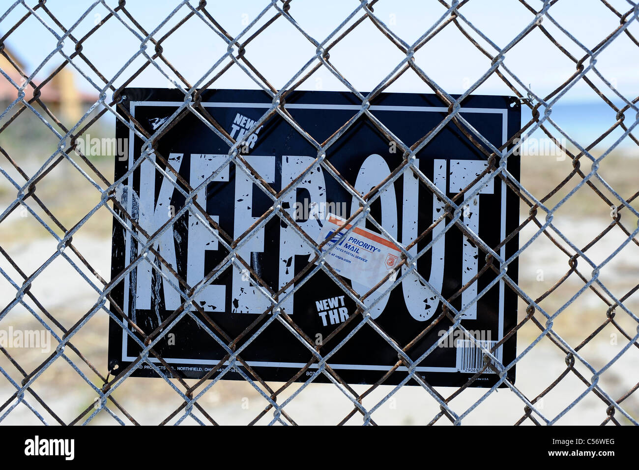 "Keep Out" Warning Signs On The California Coastline 2011 Stock Photo ...