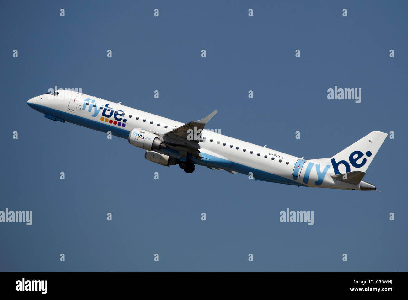 Flybe Embraer jet Aeroplane at Manchester Airport Stock Photo - Alamy