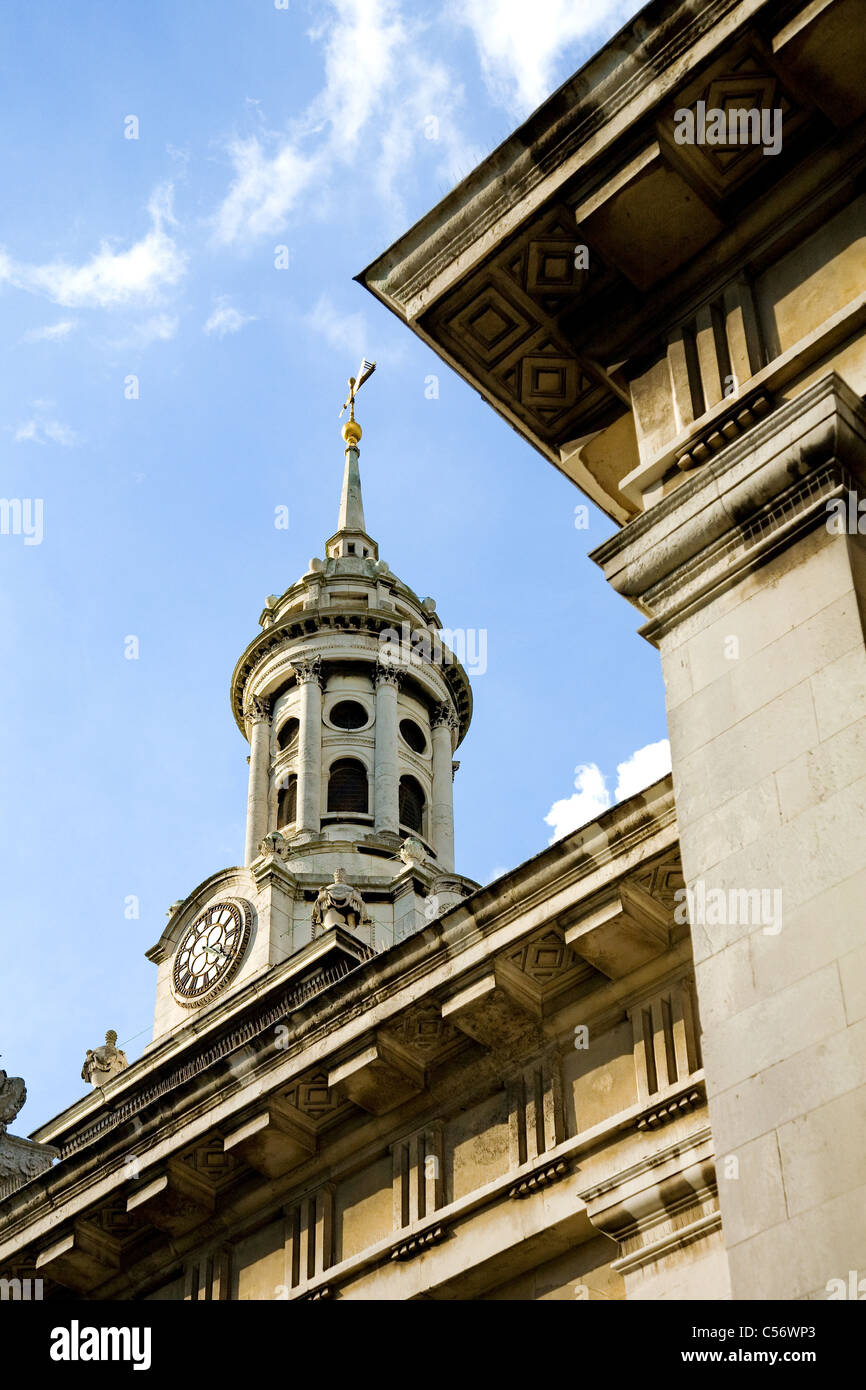 Steeple of St Alfege's parish church in Greenwich London designed by ...
