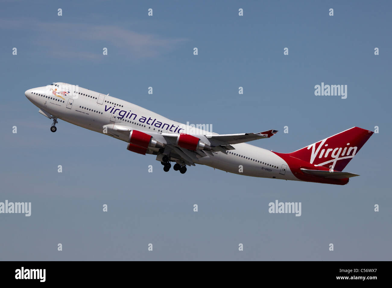 Virgin Atlantic Boeing 747 Jumbo Jet Aeroplane at Manchester Airport ...