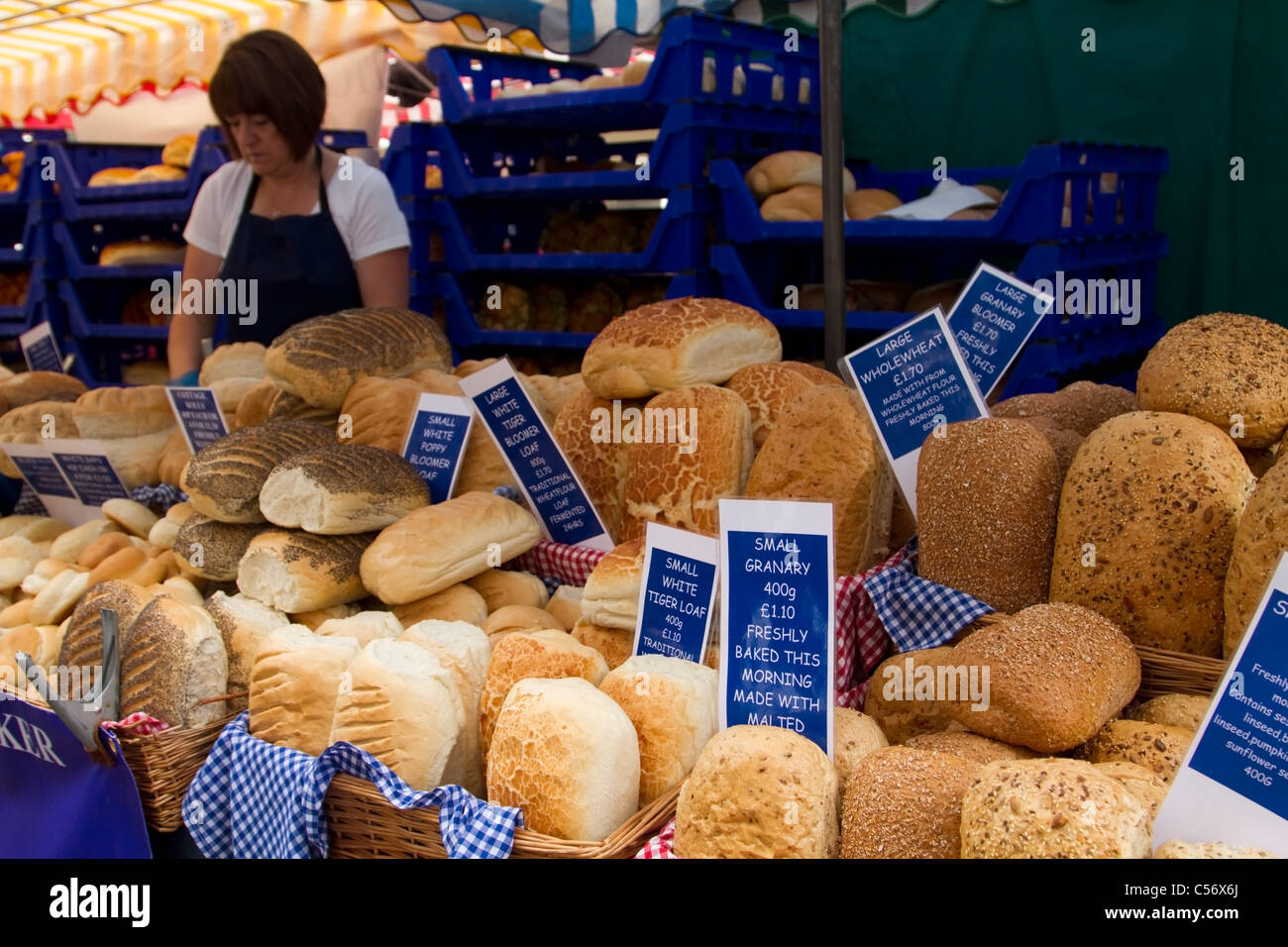 Fresh organic bread for sale at Winchester Farmers Market, Hampshire ...