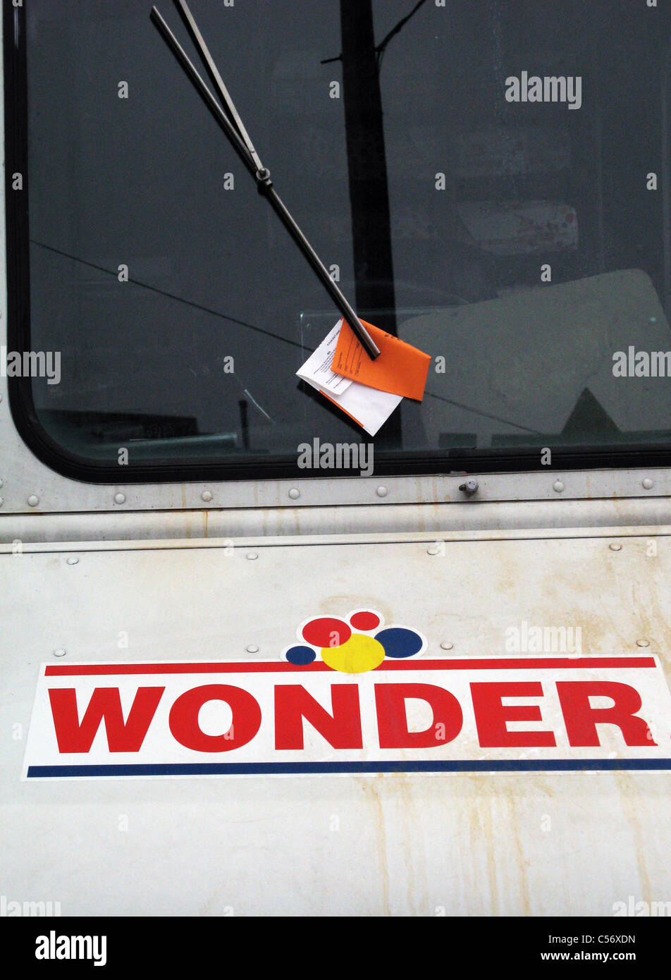 Wonder bread truck with ticket on it Stock Photo - Alamy