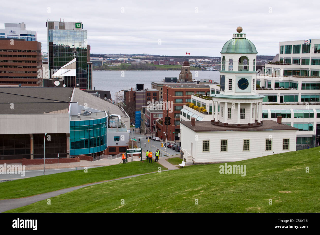 Citadel Clock Tower or Old Town Clock at Halifax harbour and downtown ...
