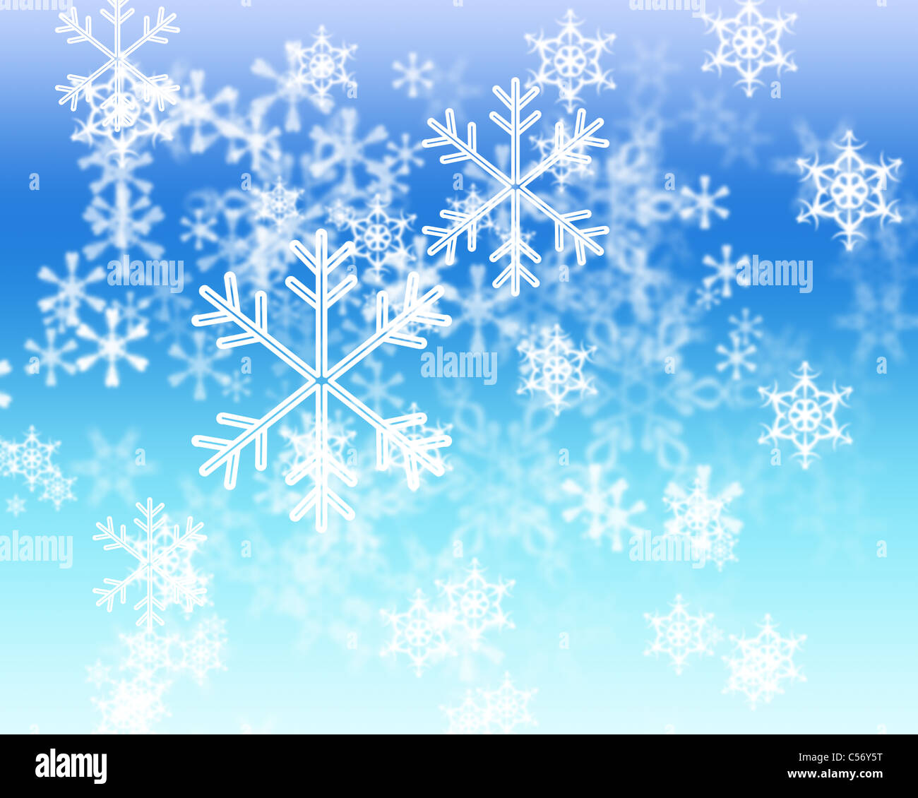 abstract blue snowflakes winter background Stock Photo - Alamy
