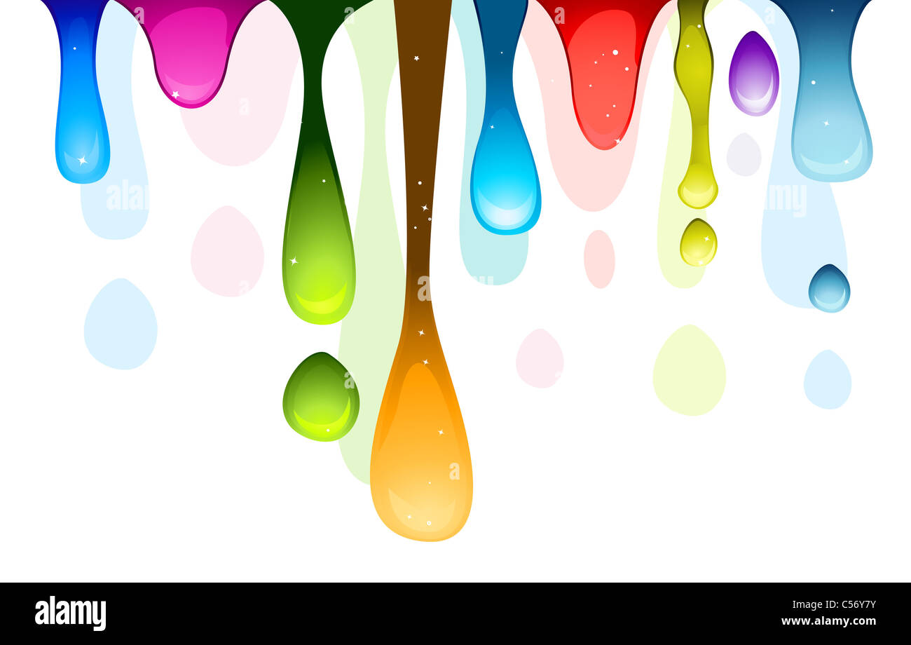 Abstract Rainbow-Colored Drip Against White Background Stock Photo - Alamy