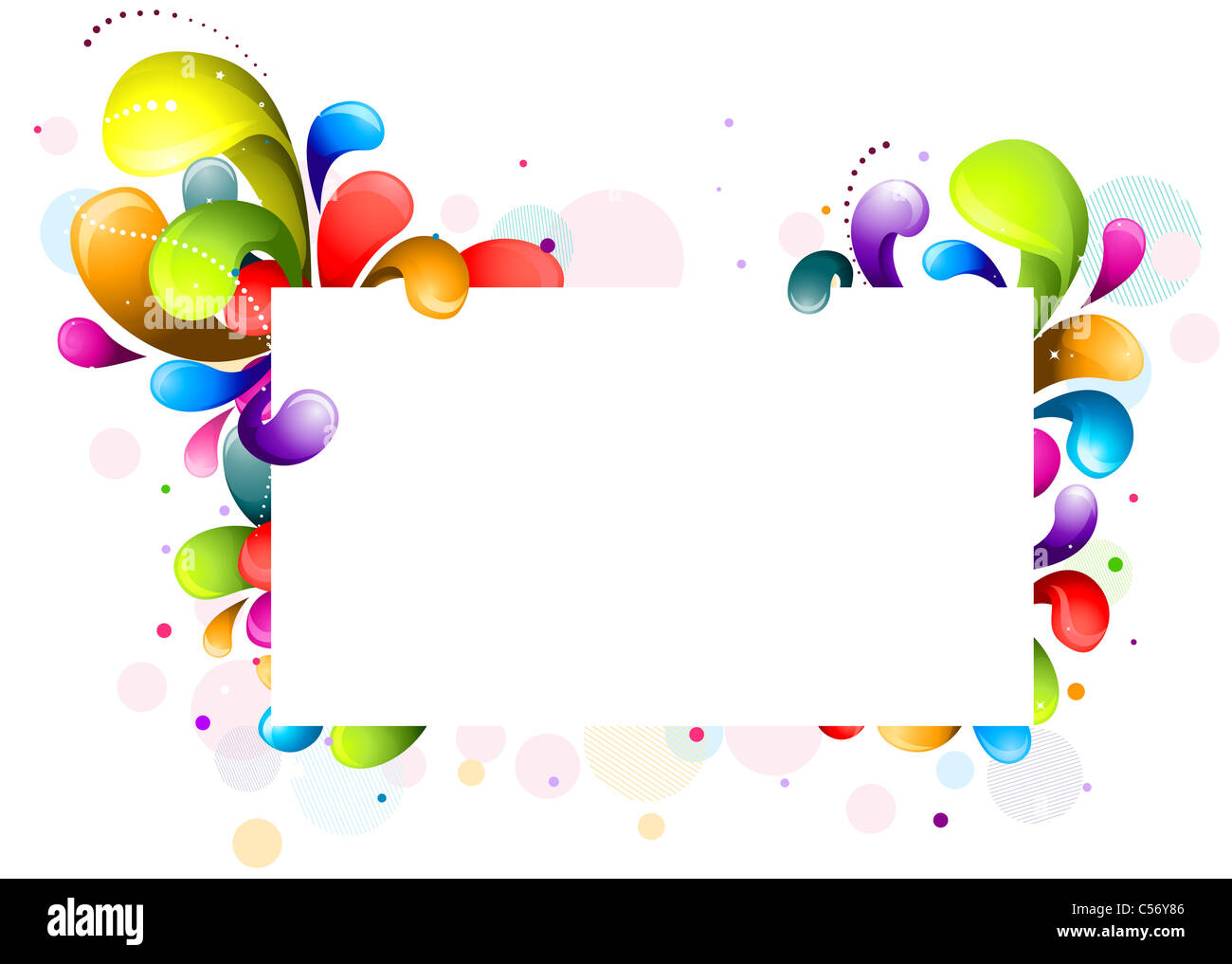 Abstract Rainbow-Colored Swirls Frame Against White Background Stock ...