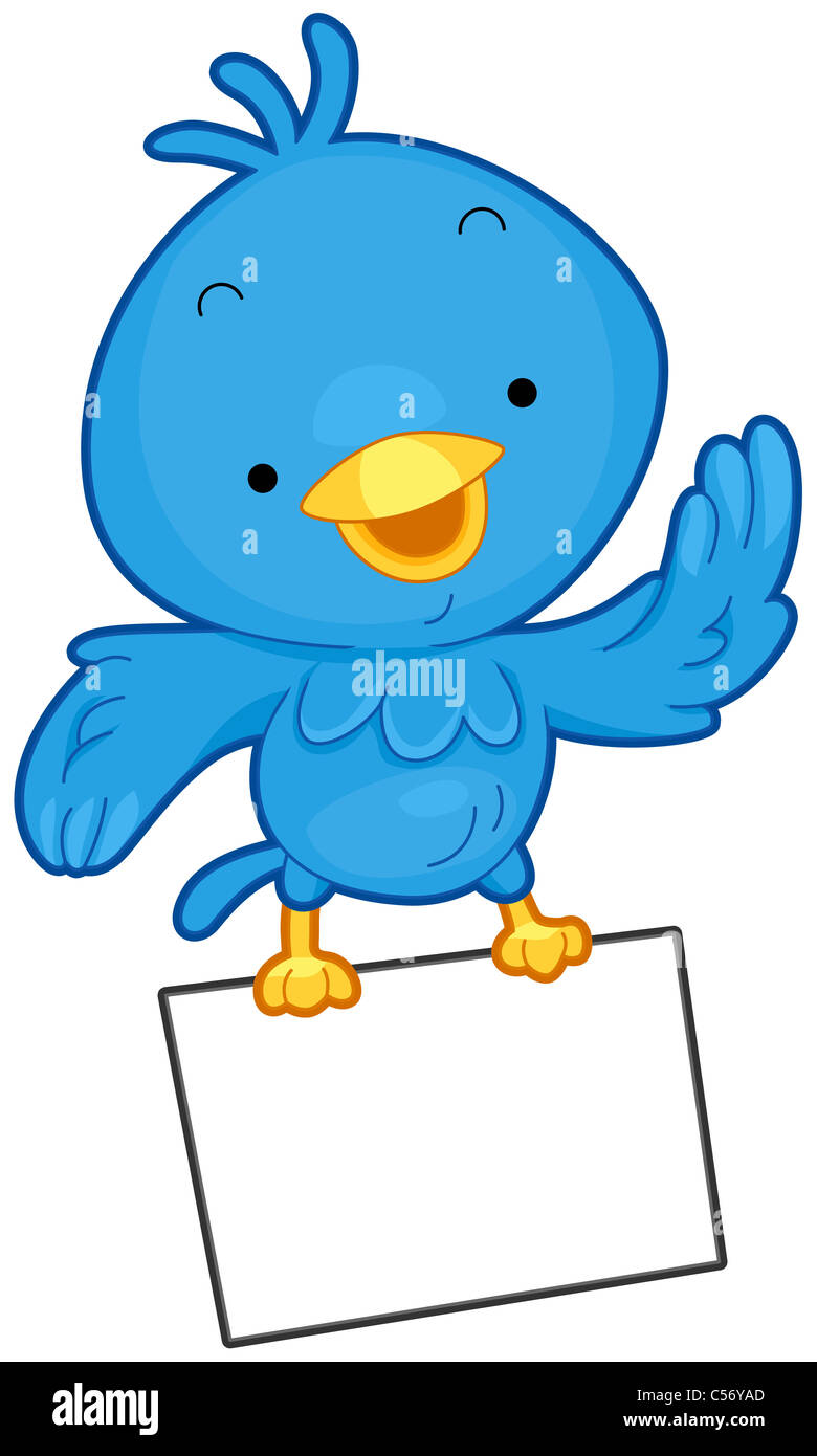 A Little Blue Bird Flying While Clutching a Sheet of Paper With its ...
