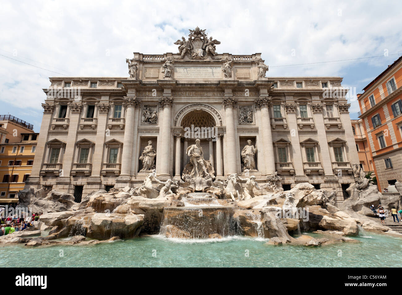 Trevi Fountain in historic Rome Italy. Largest Baroque fountain in the ...