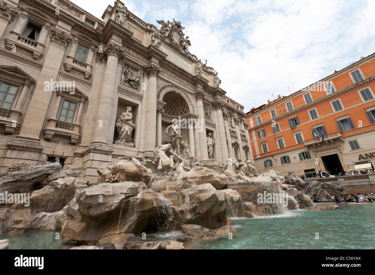 Trevi Fountain in historic Rome Italy. Largest Baroque fountain in the ...