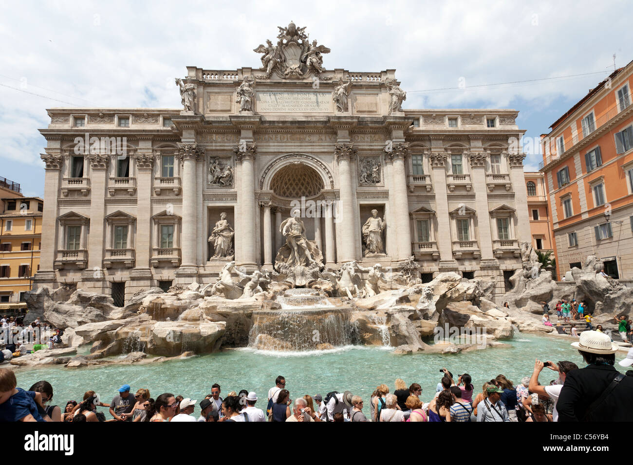 Trevi Fountain in historic Rome Italy. Largest Baroque fountain in the ...
