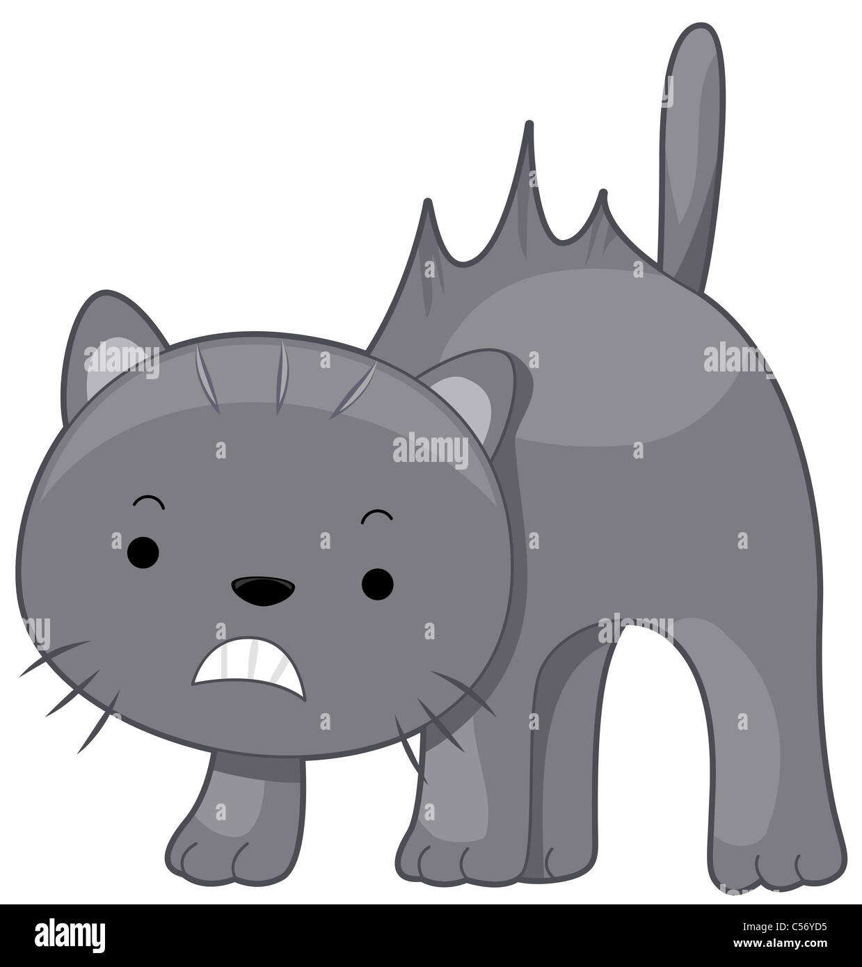 A Cat in a Defensive Pose Stock Photo - Alamy