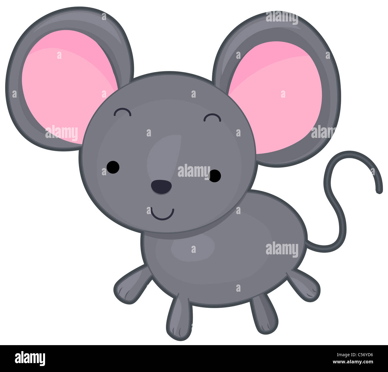 A Cute Smiling Mouse Against White Background Stock Photo - Alamy