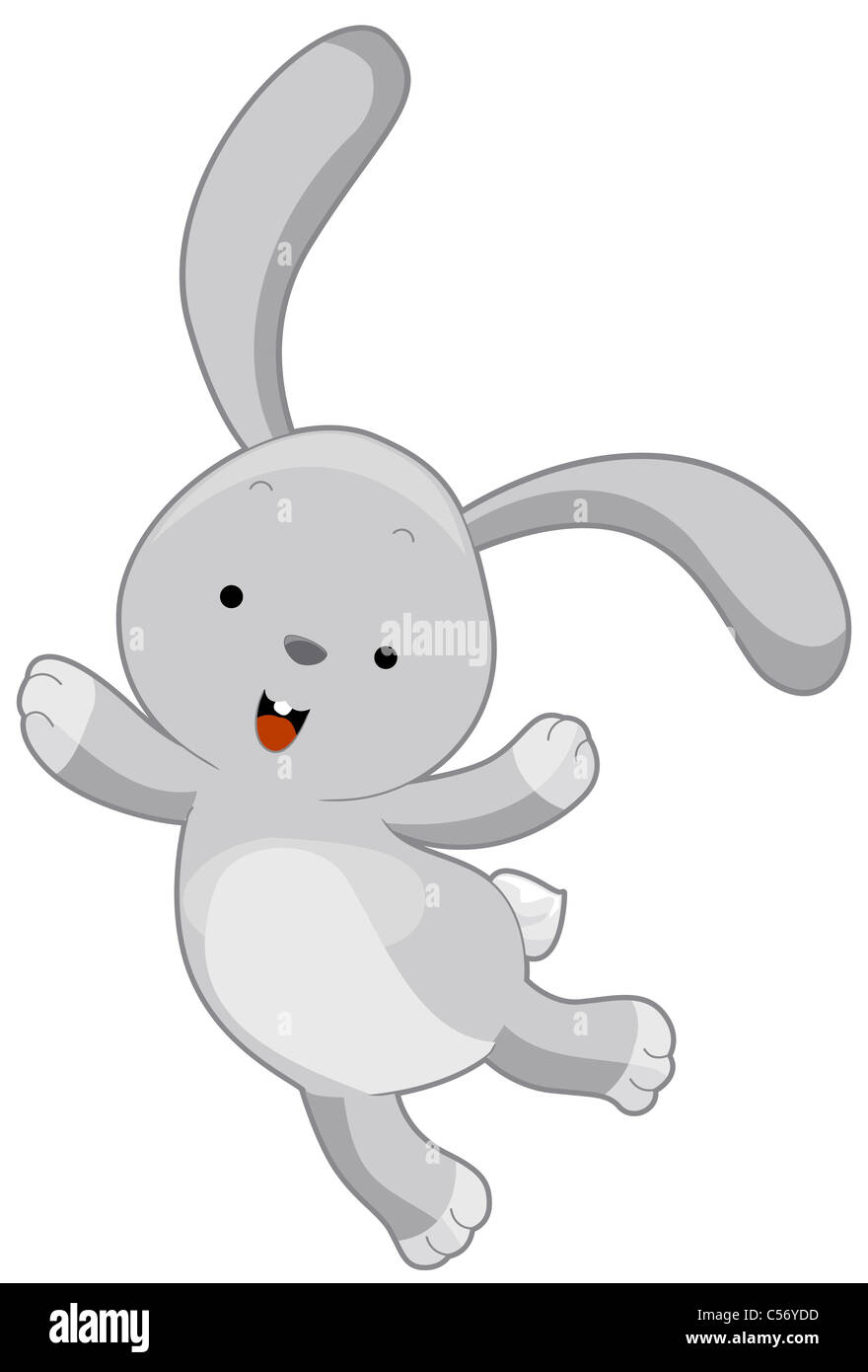 A Rabbit With Arms and Feet Wide Open Stock Photo - Alamy