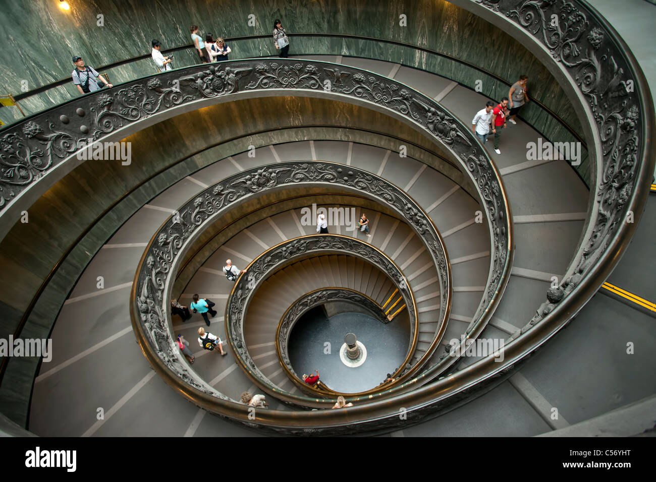 Vatican museum famous spiral ramp from upper floors to ground level ...