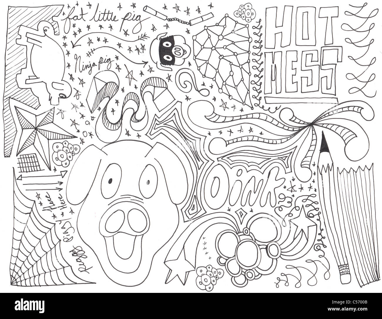 Pig doodles hi-res stock photography and images - Alamy
