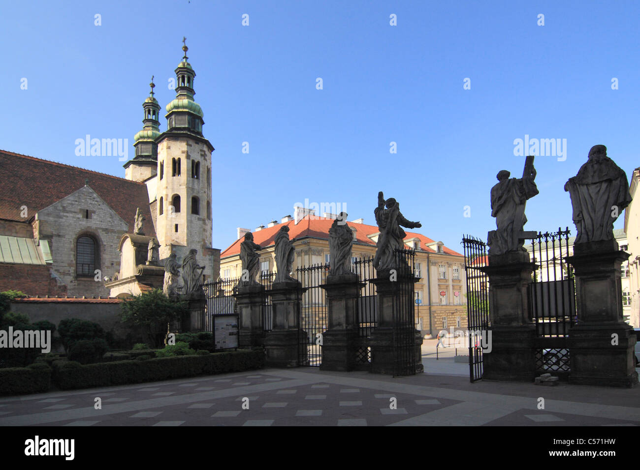 Church of St Andrew and Statues of the Twelve Apostles in front of Saint Peter & Paul Church ...