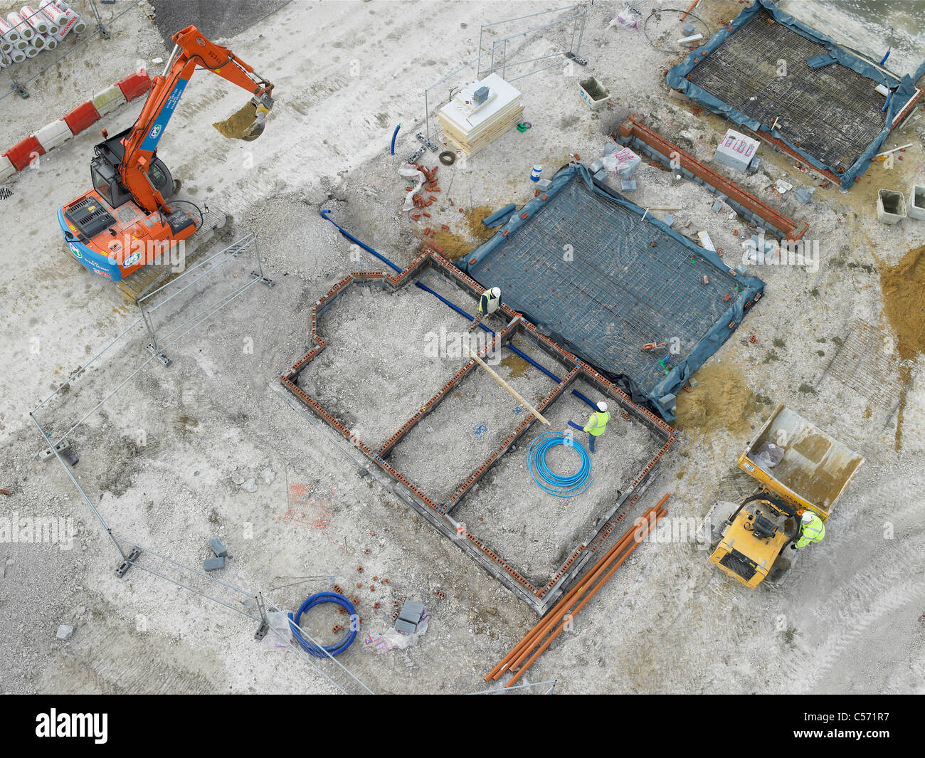 Aerial view of construction site Stock Photo - Alamy