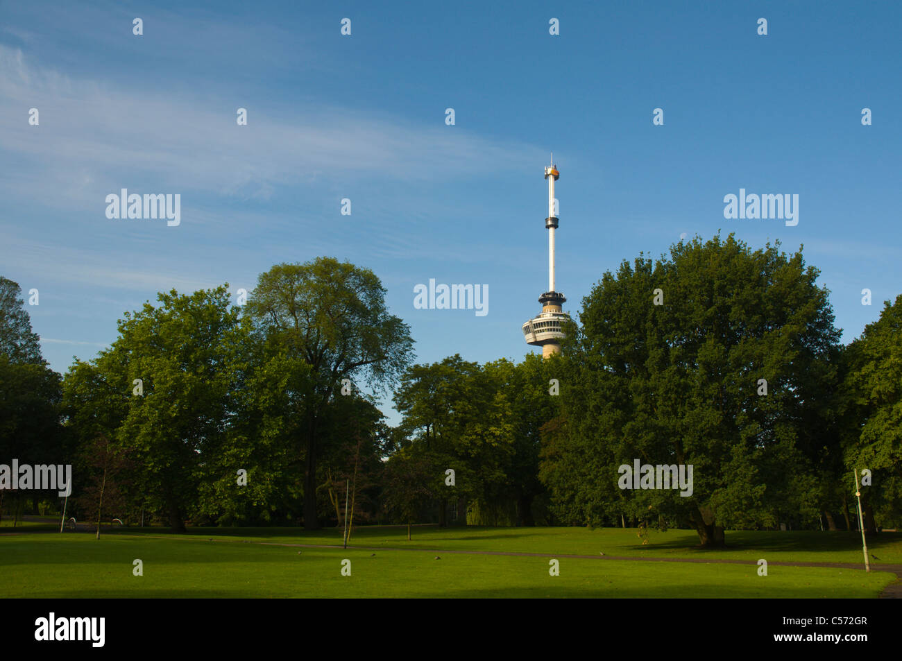 Het Park with Euromast tower Rotterdam the province of South Holland ...