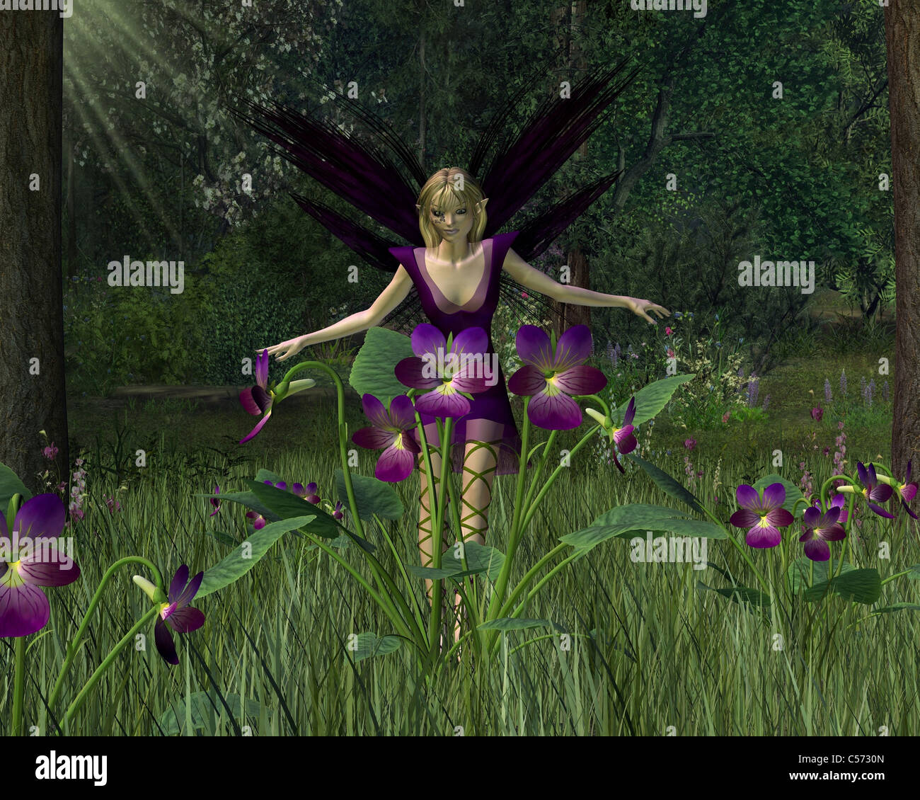 Digital render pretty spring fairy hi-res stock photography and images ...