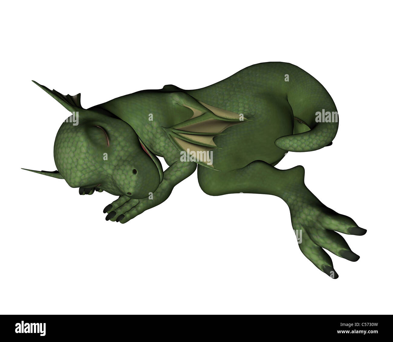 Cute Toon-Style Baby Dragon - sleeping Stock Photo - Alamy