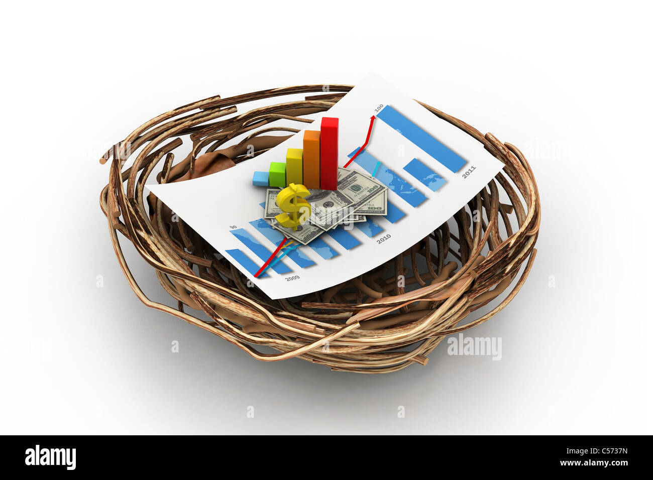 Financial graph in nest. (business Growth concept Stock Photo - Alamy